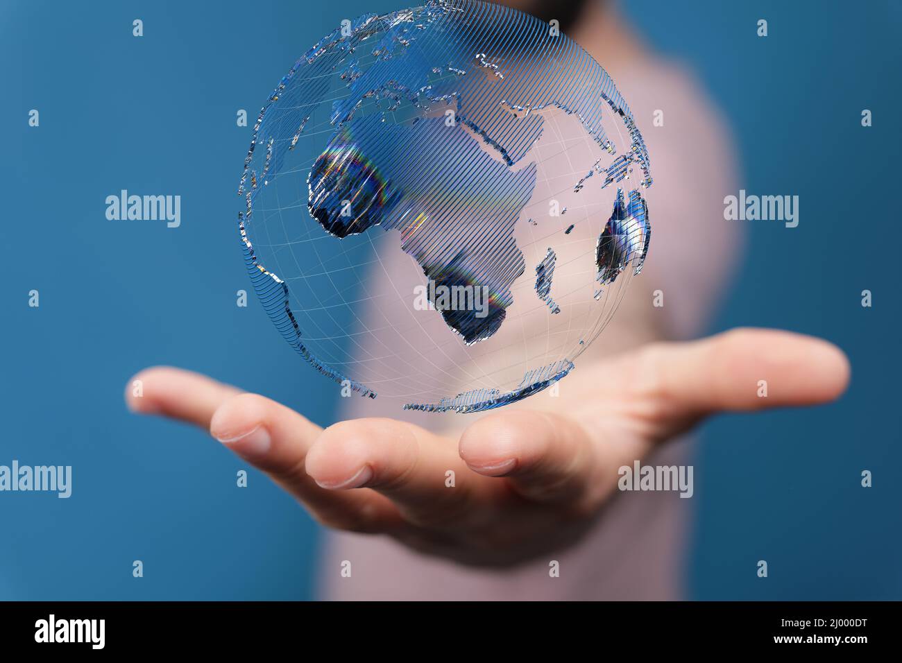 3D illustration of the Global network planet Stock Photo - Alamy