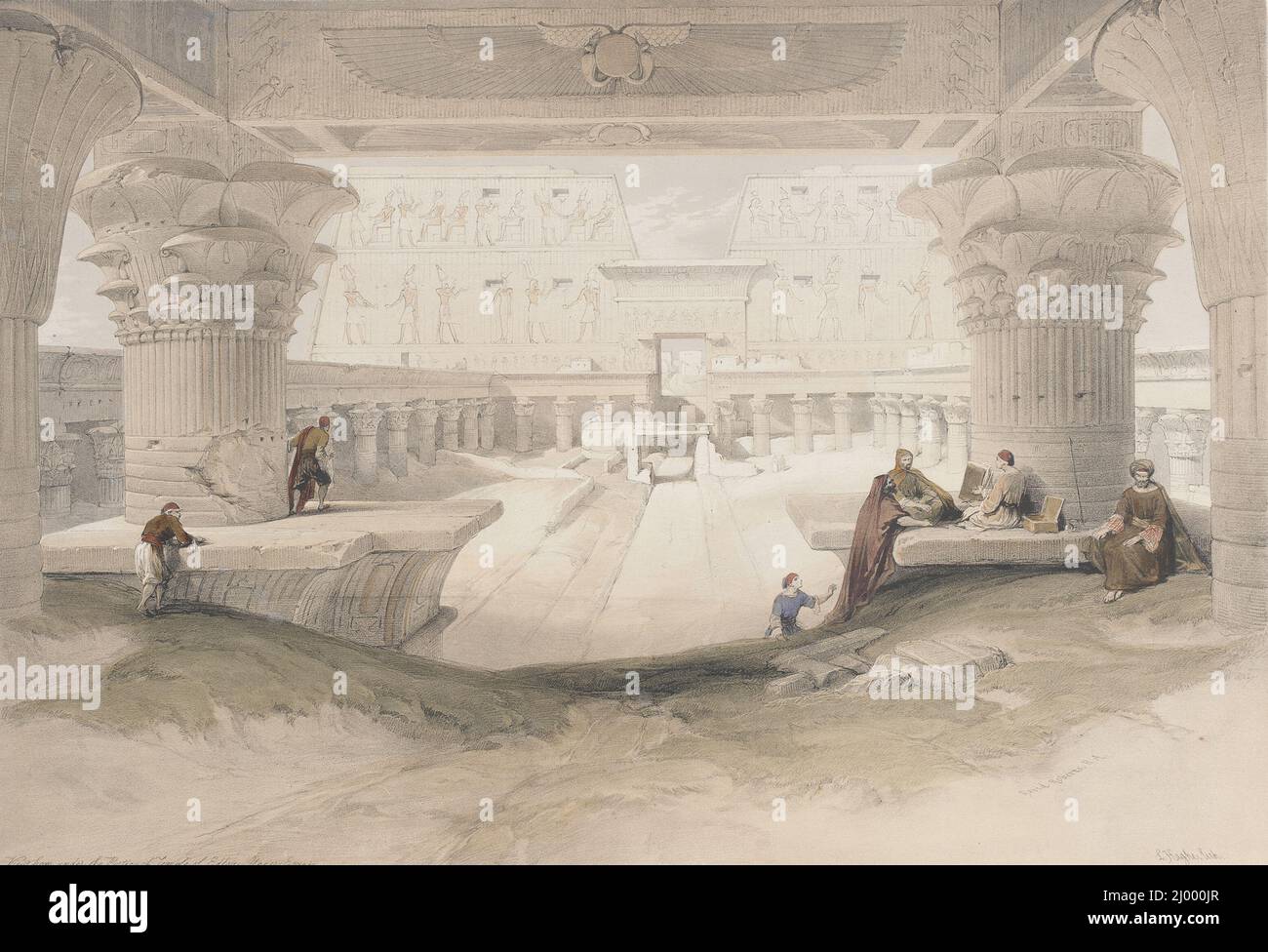 Portico of Temple of Edfu. David Roberts (Scotland, Stockbridge, 1796 ...