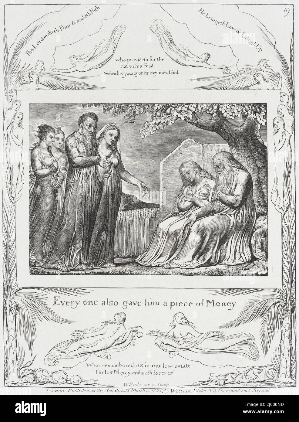 Job and his Wife Receiving Alms. William Blake (England, London, 1757 ...