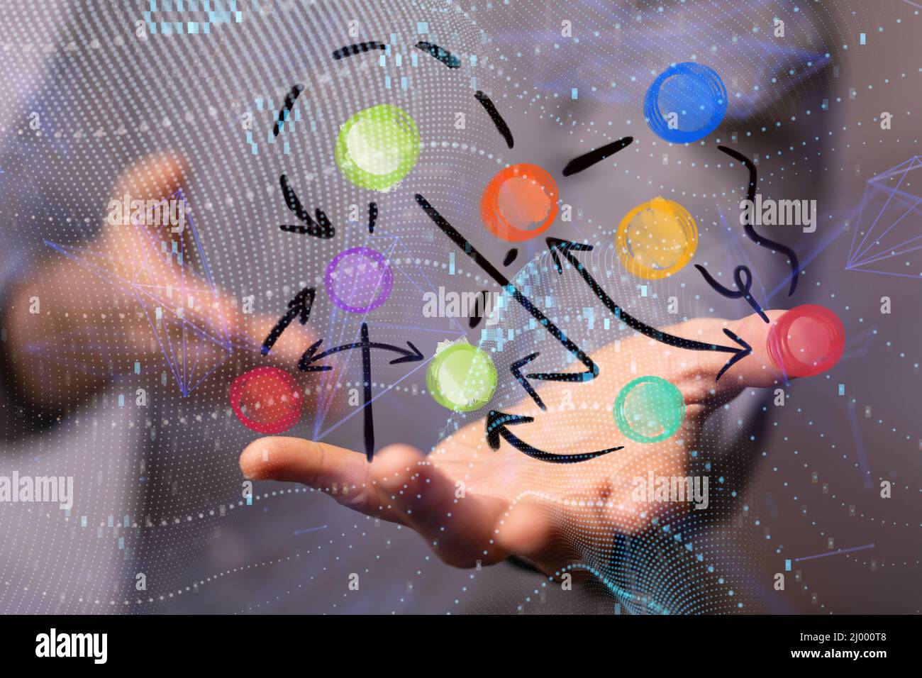3D illustration of people network structure Stock Photo - Alamy