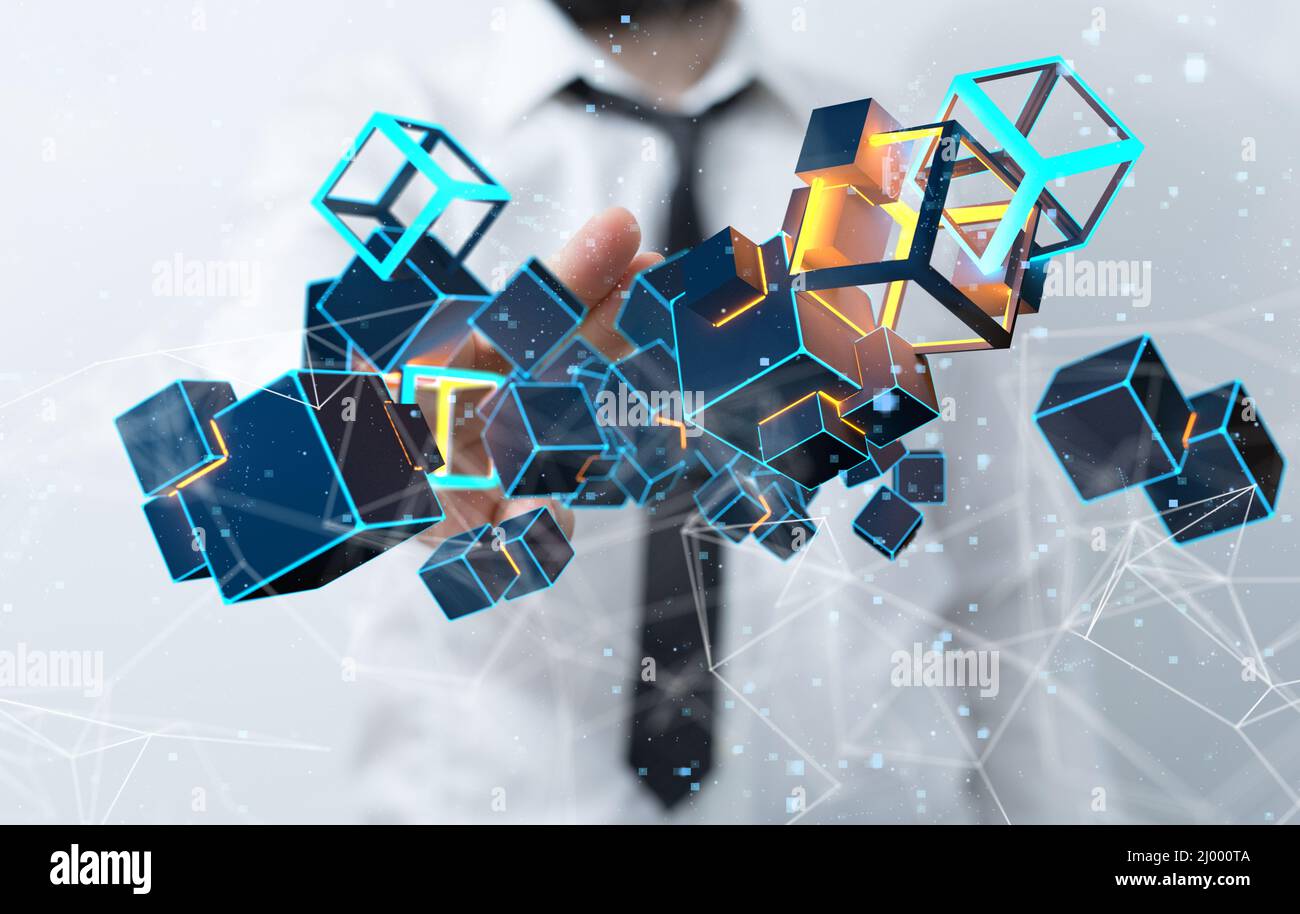 3D illustration of Digital Network and data concept Stock Photo - Alamy