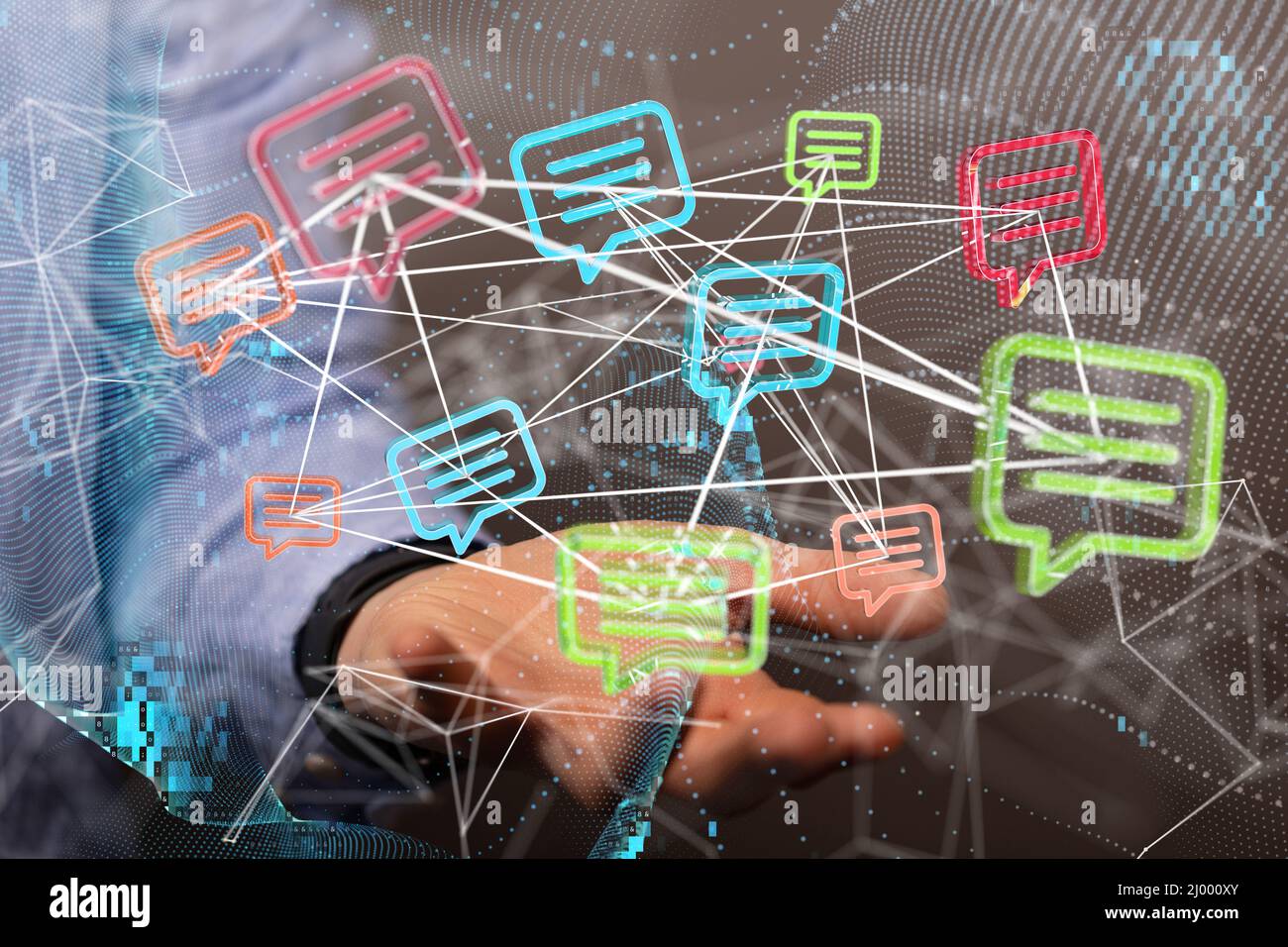 3D illustration of colorful message icons Stock Photo - Alamy