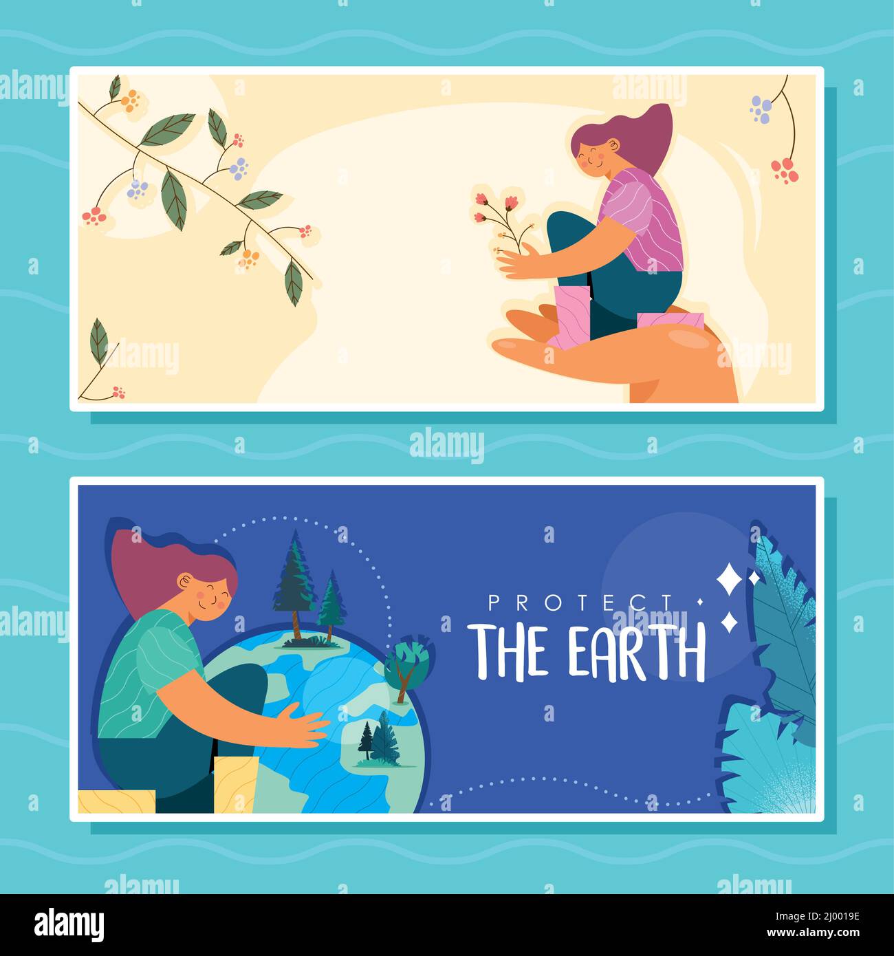 female ecologists characters in posters Stock Vector Image & Art - Alamy