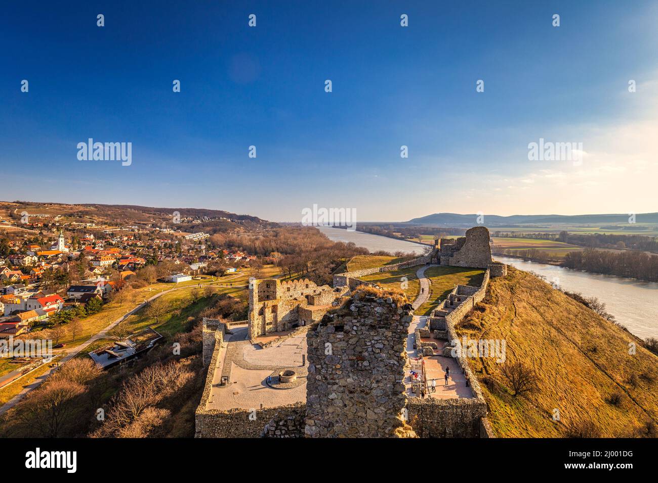 Devin castle ruins above the Danube river near Bratislava, Slovakia ...