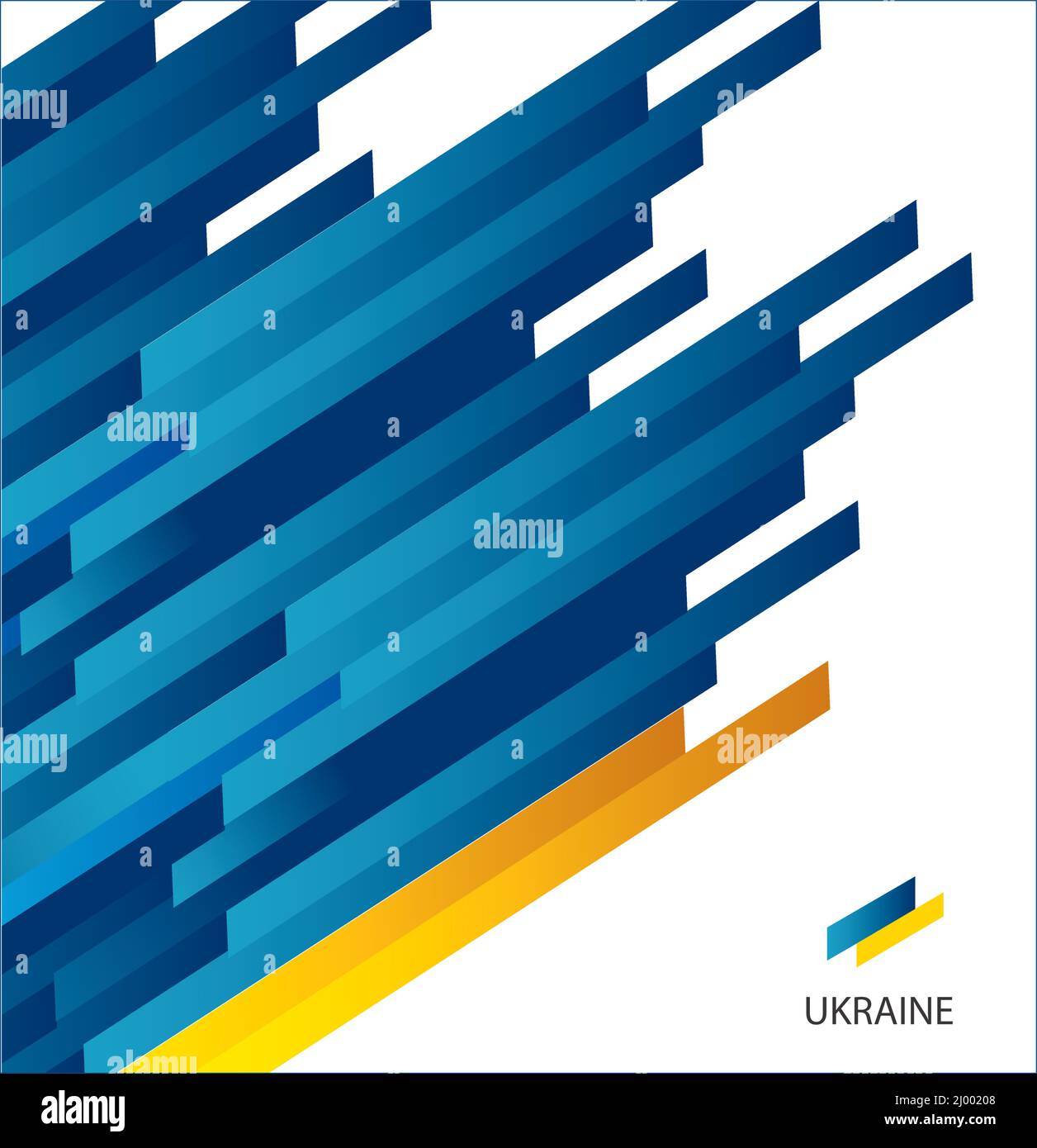 Folder with abstract design of blue and yellow colors lines, ukrainian ...