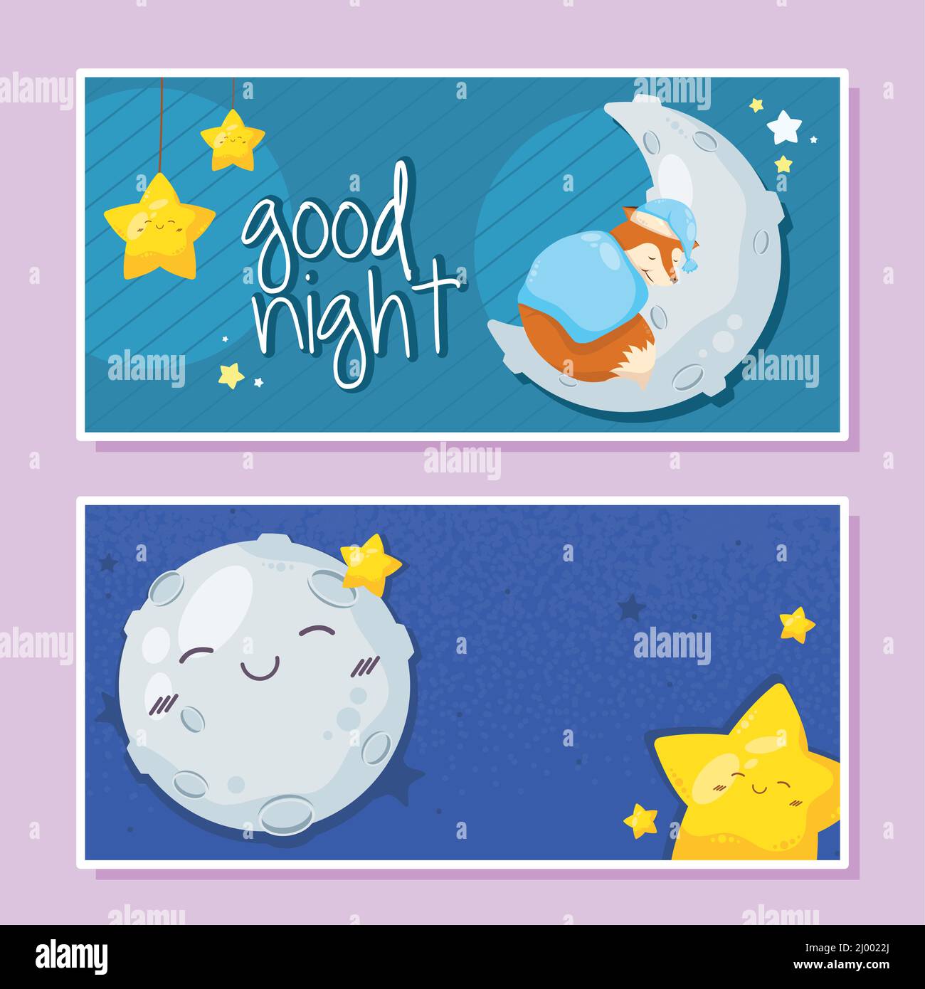 two card good night templates Stock Vector Image & Art - Alamy