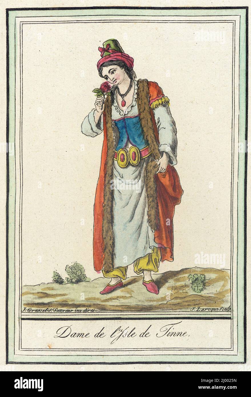 Costumes de Différents Pays, 'Dame de l'Isle de Tinne'. L. F. Labrousse ...
