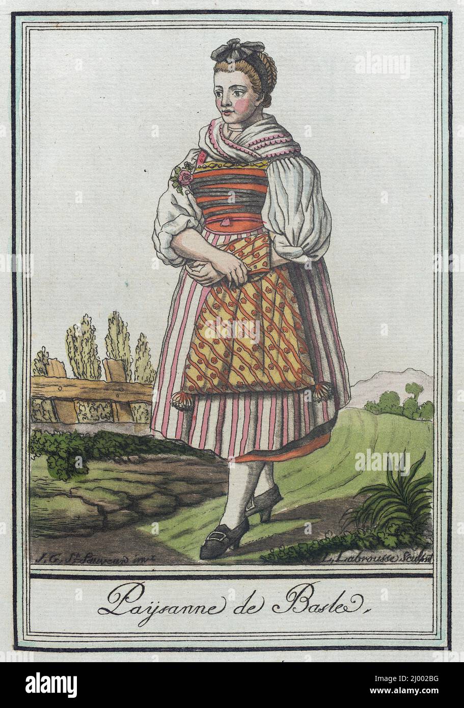 Costumes de Différents Pays, 'Paysanne de Basle'. L. F. Labrousse ...