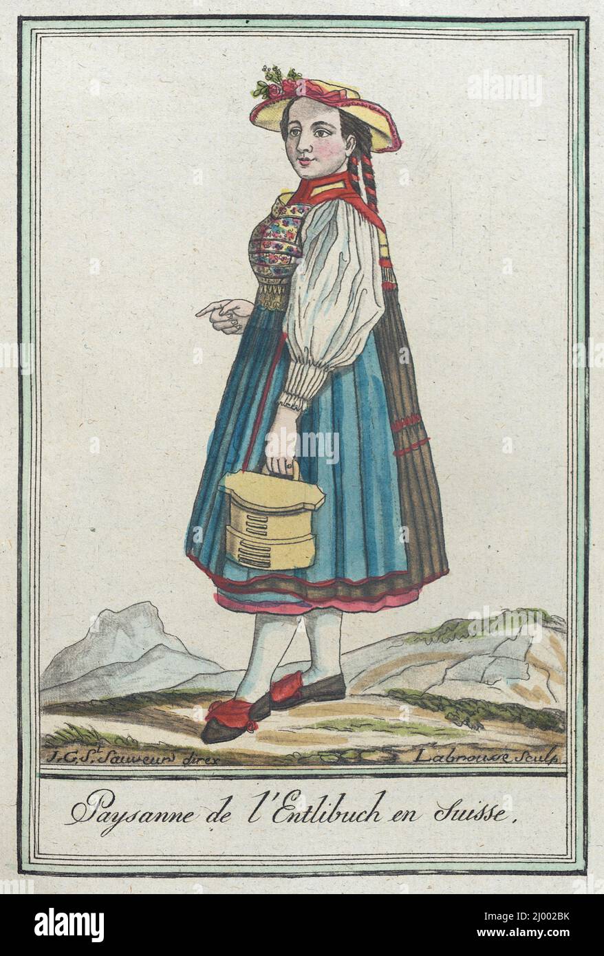 Costumes de Différents Pays, 'Paysanne de l'Entlibuch en Suisse'. L. F ...