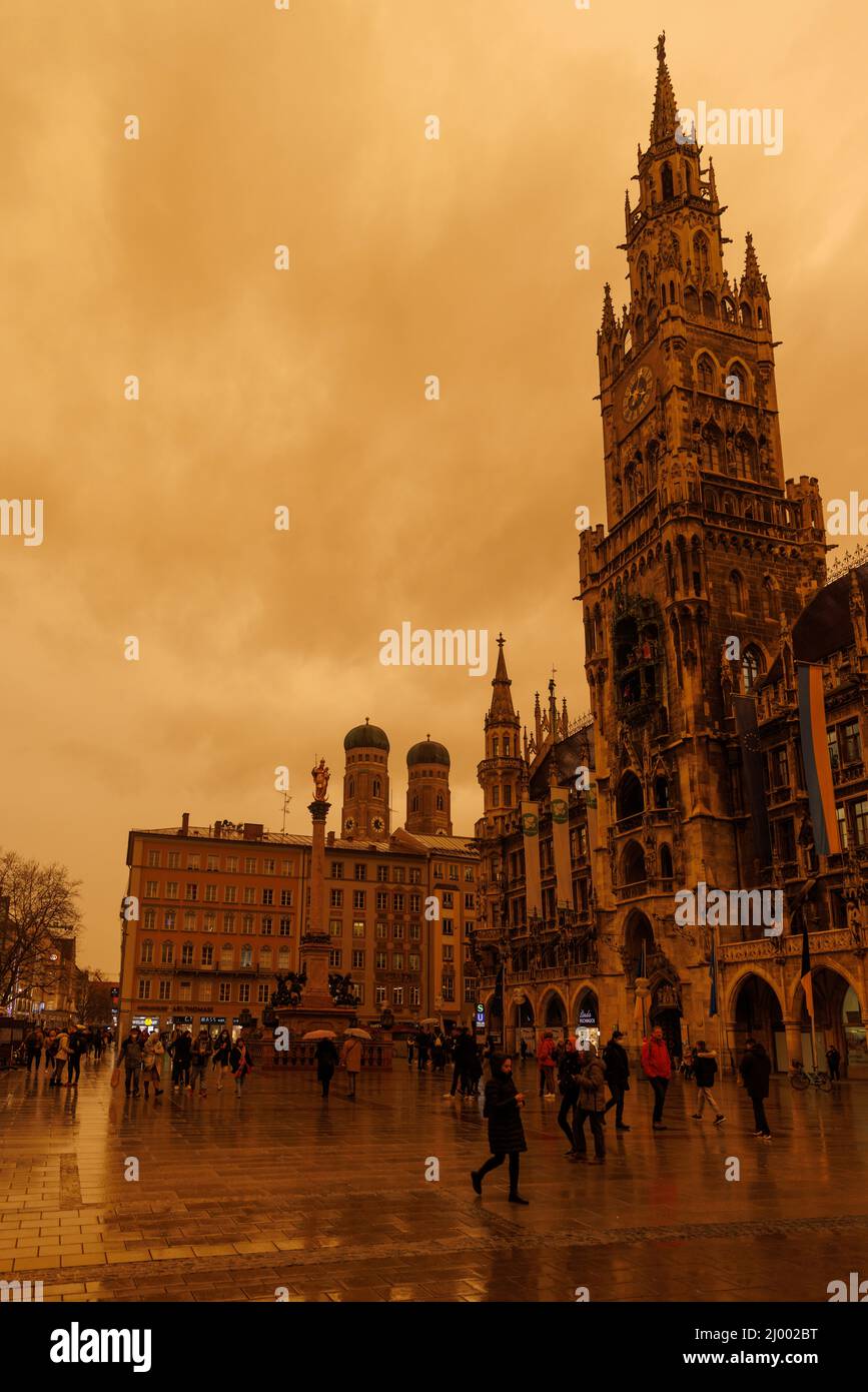 MUNICH, GERMANY - MARCH 15: A rare meteorological phenomenon causing an ...