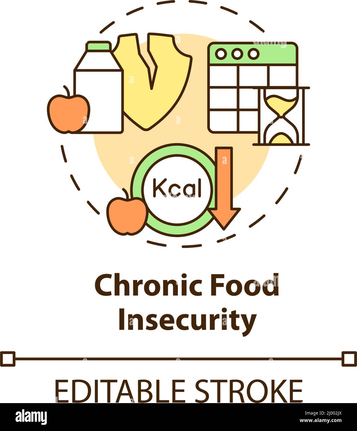 Chronic food insecurity concept icon Stock Vector Image & Art - Alamy