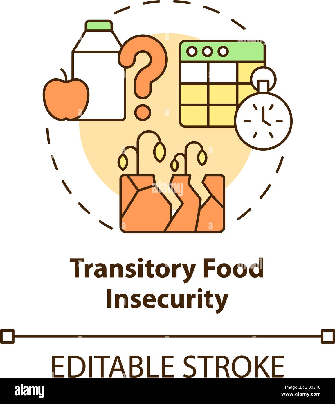 Transitory food insecurity concept icon Stock Vector Image & Art - Alamy
