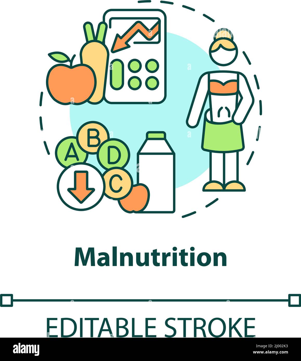 Malnutrition concept icon Stock Vector Image & Art - Alamy