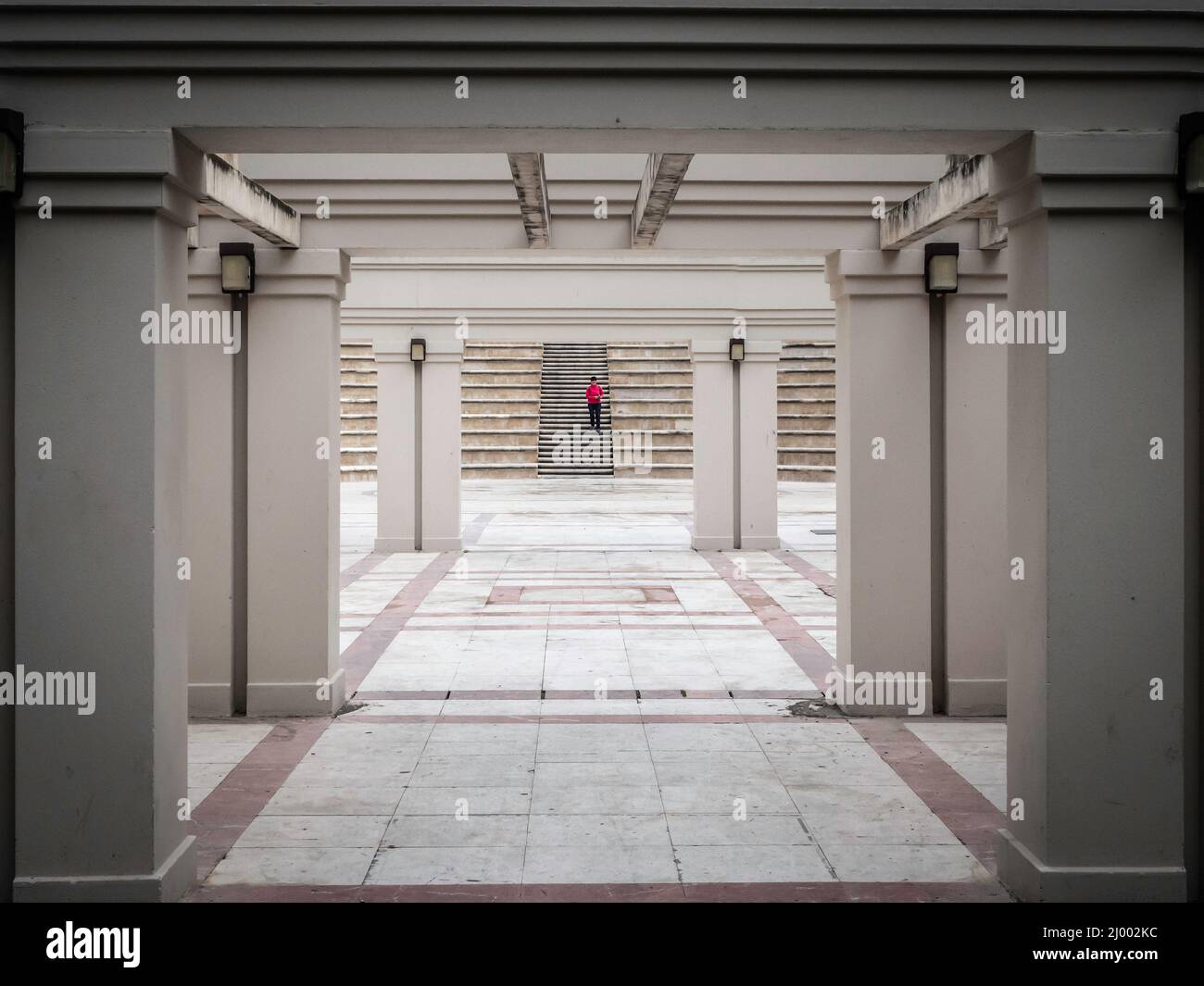 Columns with stairs in Benidorm Stock Photo - Alamy