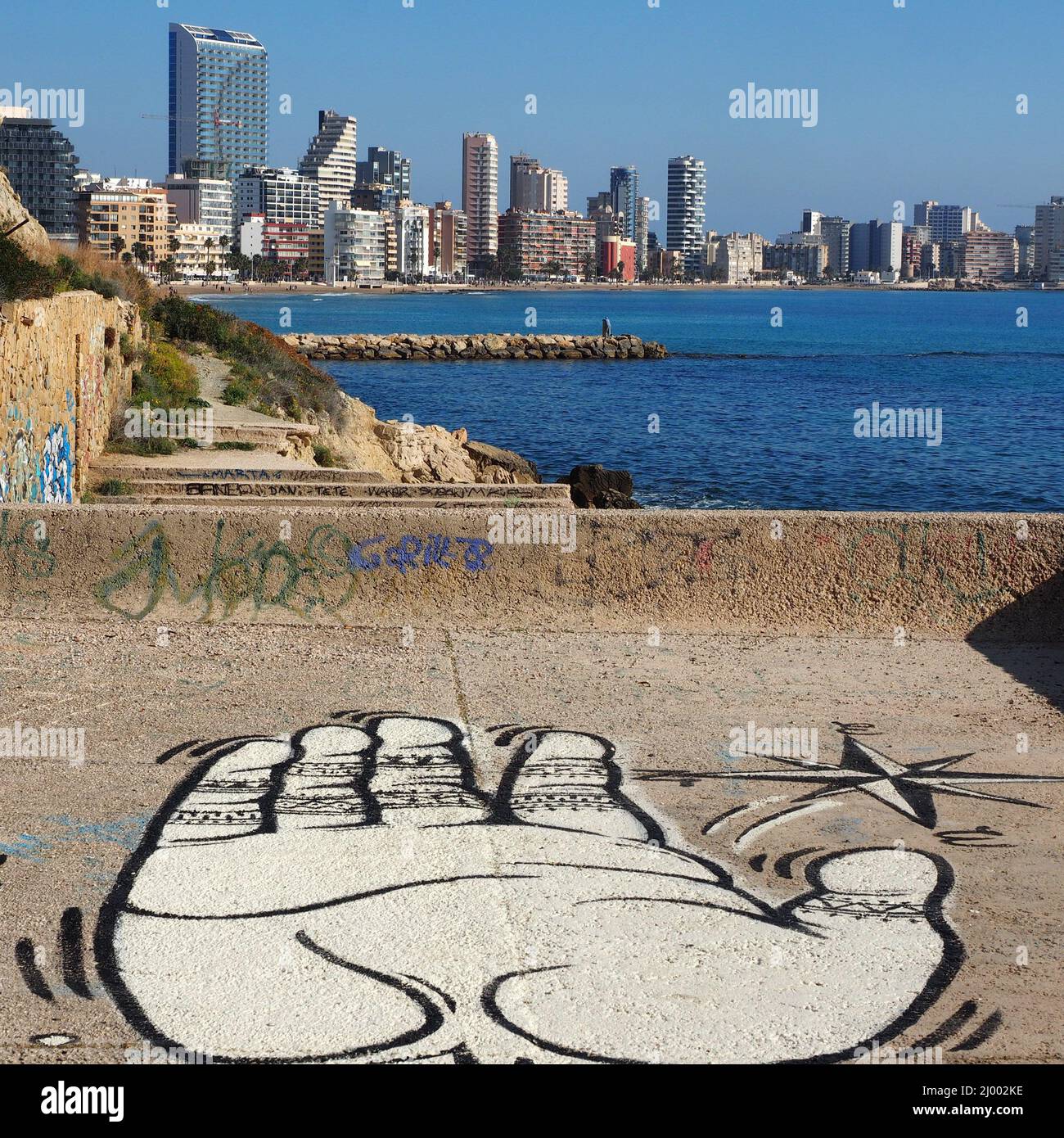 Graffiti of a hand hi-res stock photography and images - Alamy