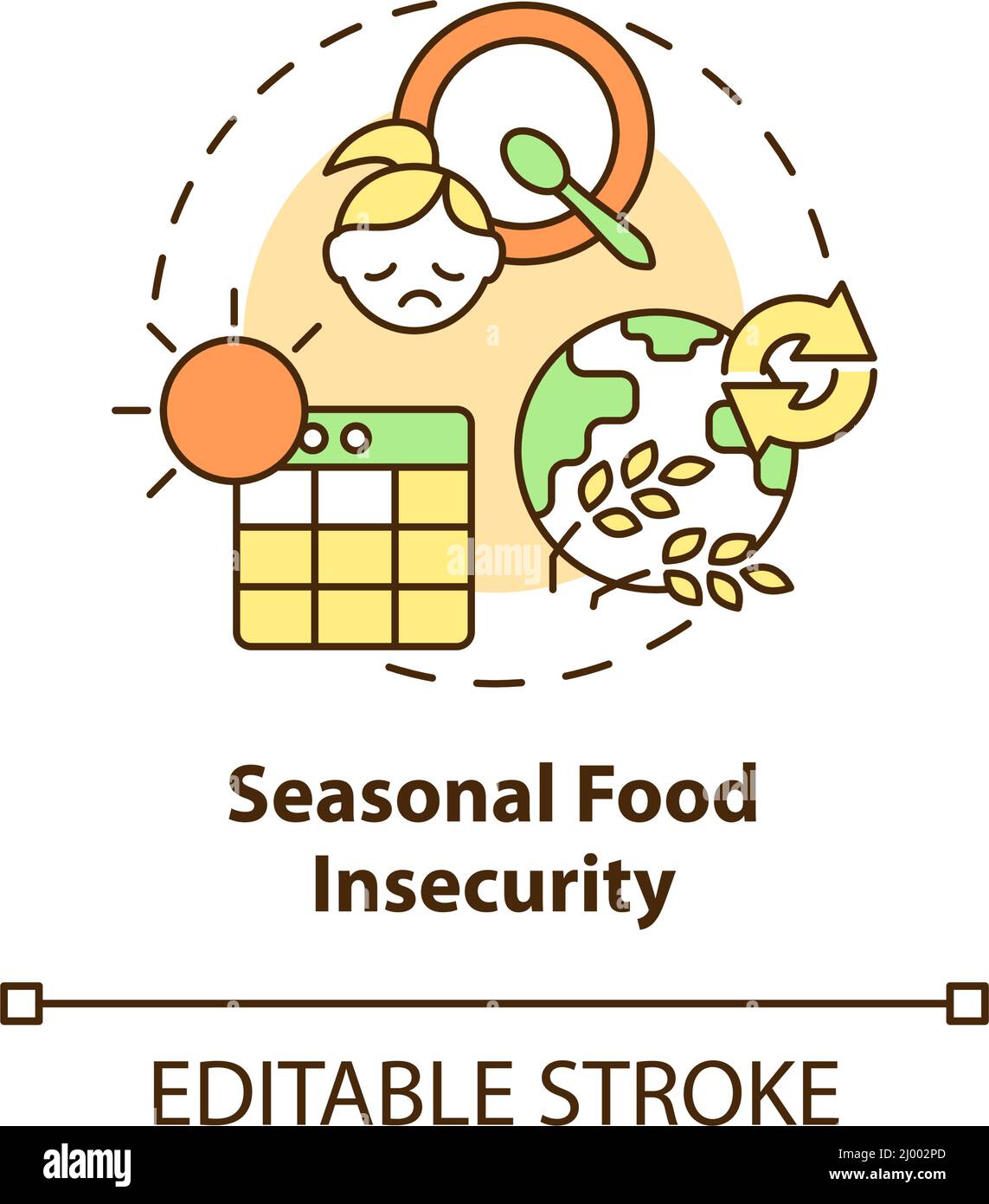 Seasonal food insecurity concept icon Stock Vector Image & Art - Alamy
