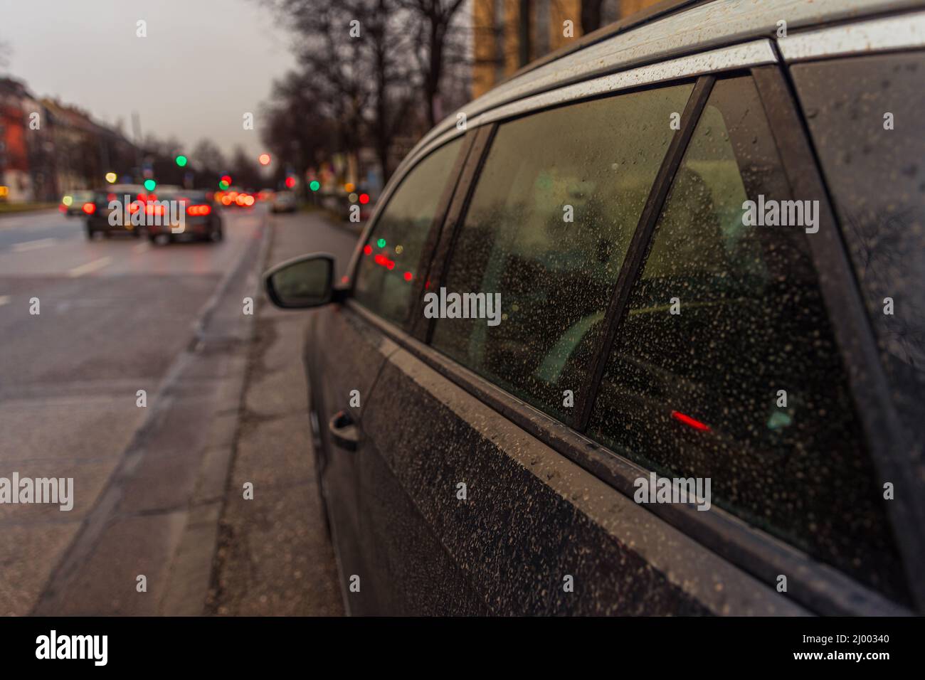 Sahara sand dust on a car in Europe Stock Photo - Alamy