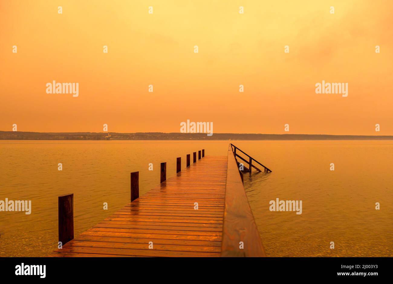 Natural phenomenon, Sahara dust discolors the sky over Bavaria, Germany ...