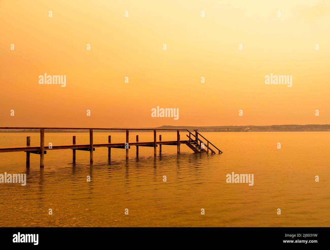 Natural phenomenon, Sahara dust discolors the sky over Bavaria, Germany ...
