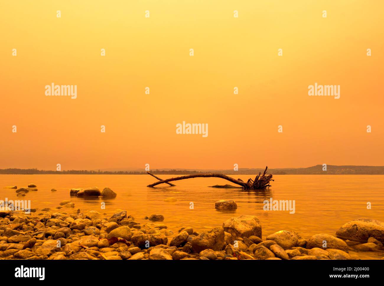 Natural phenomenon, Sahara dust discolors the sky over Bavaria, Germany ...