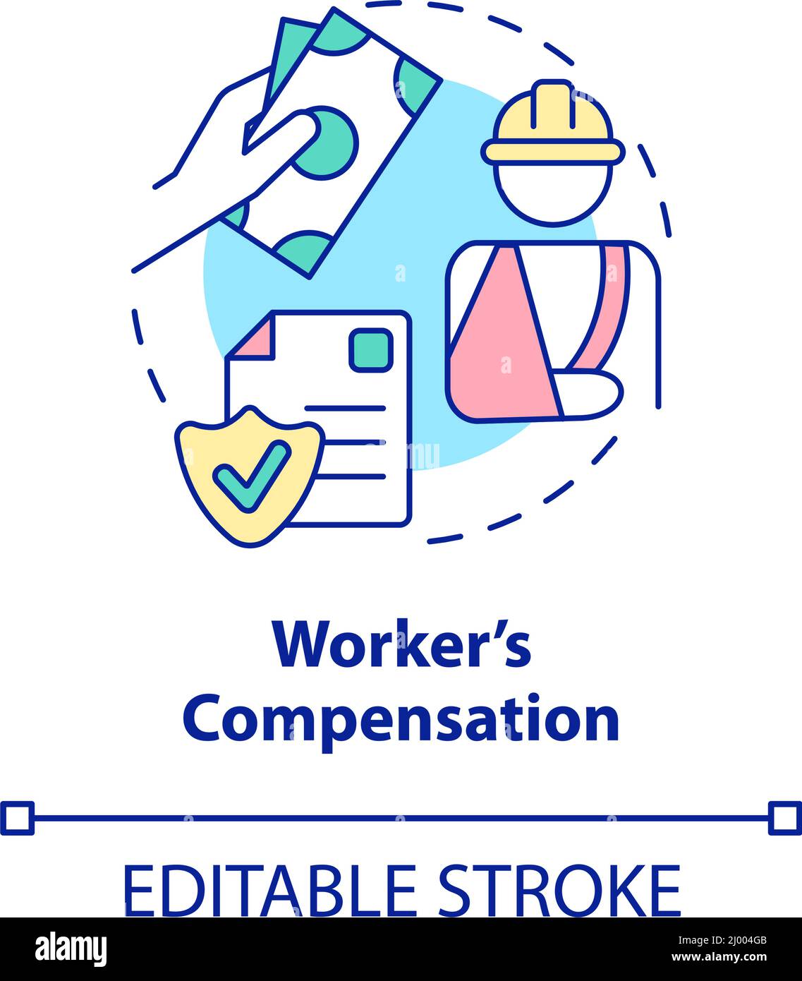 Worker compensation concept icon Stock Vector Image & Art - Alamy