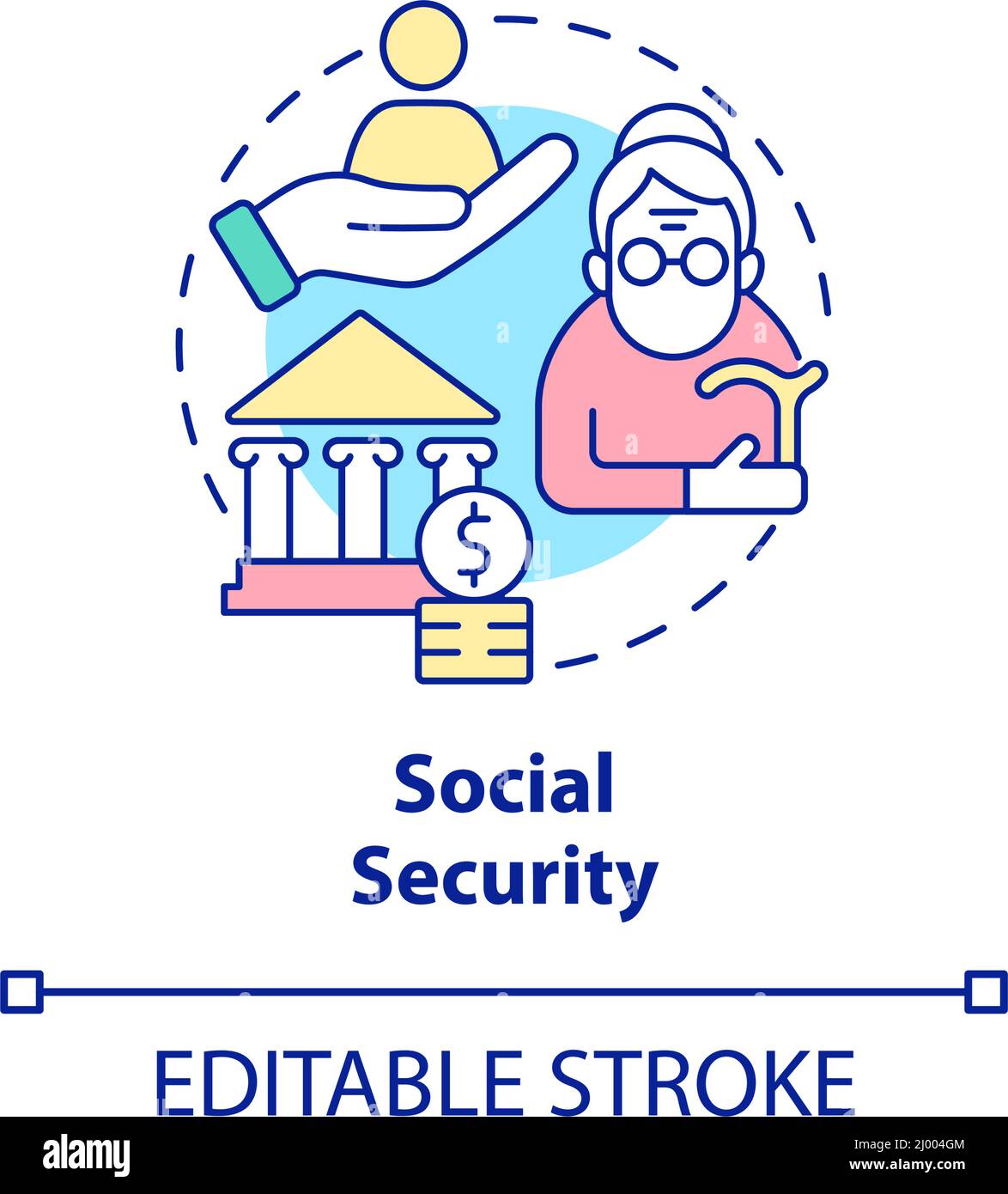 Social security concept icon Stock Vector Image & Art - Alamy