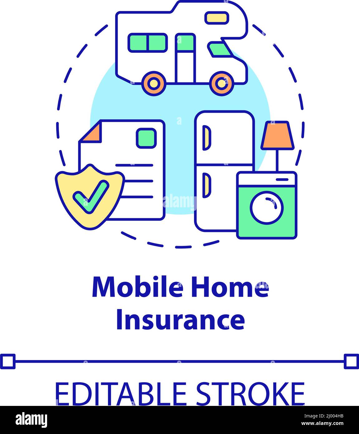 Mobile home insurance concept icon Stock Vector Image & Art - Alamy