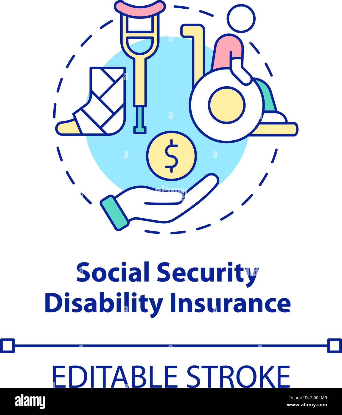 Social security disability insurance concept icon Stock Vector Image ...