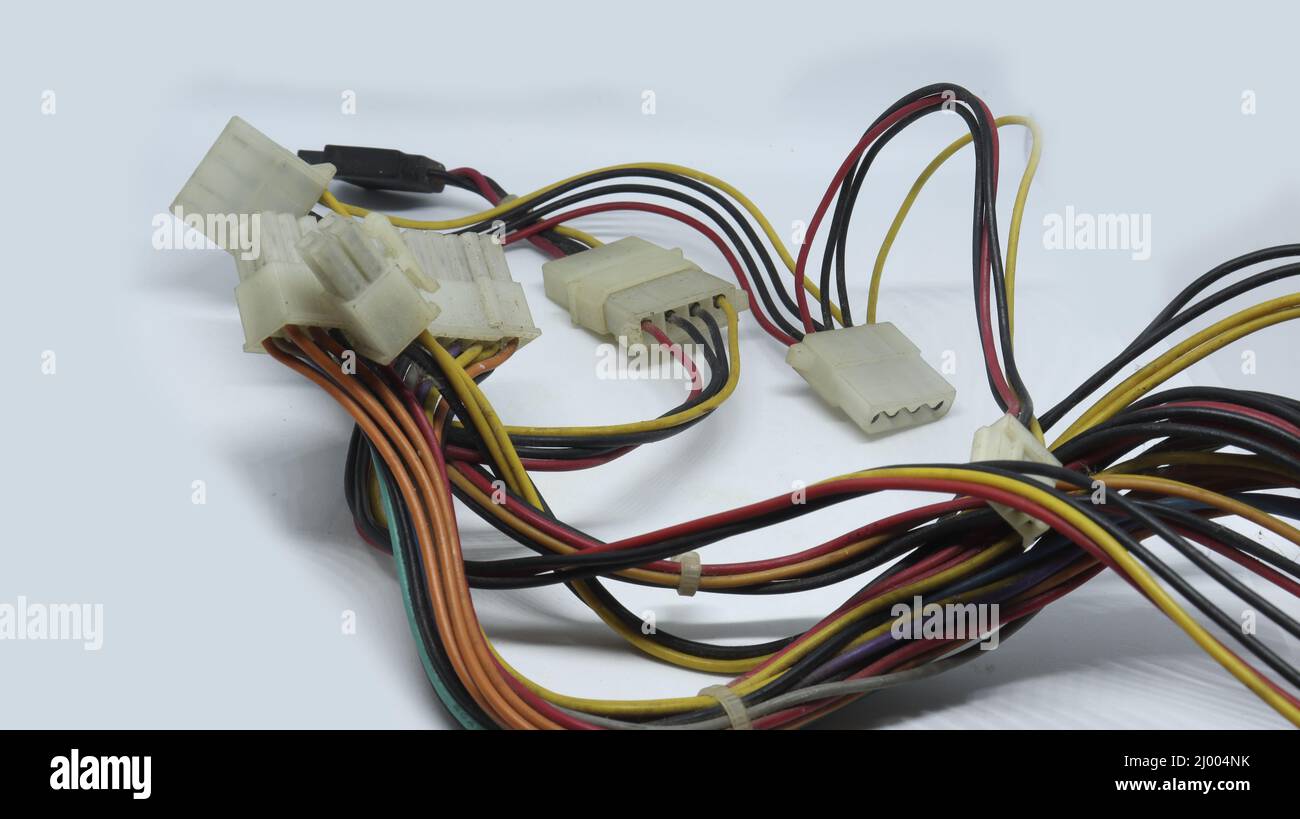 Closeup of computer CPU cables on a white background Stock Photo - Alamy