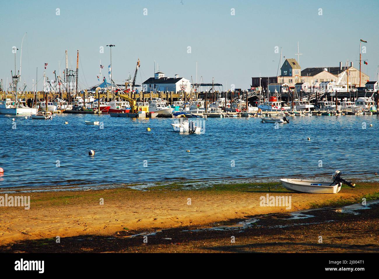 A low tide at a marina in Provincetown, Cape Cod, Massachusetts Stock ...