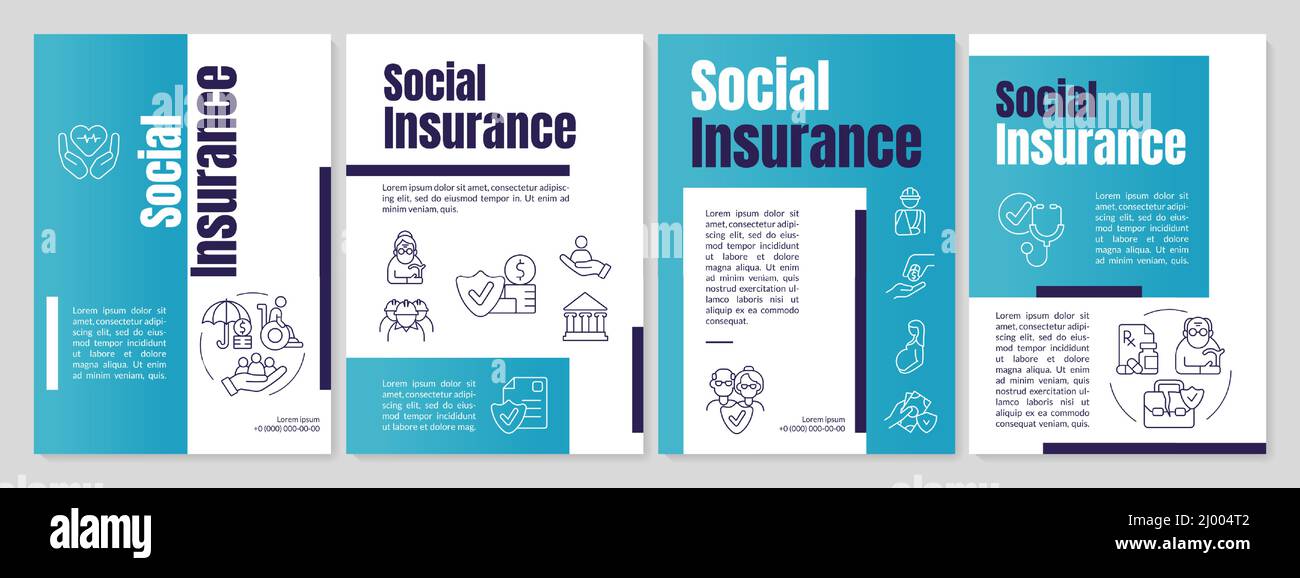 Social insurance program blue brochure template Stock Vector Image ...