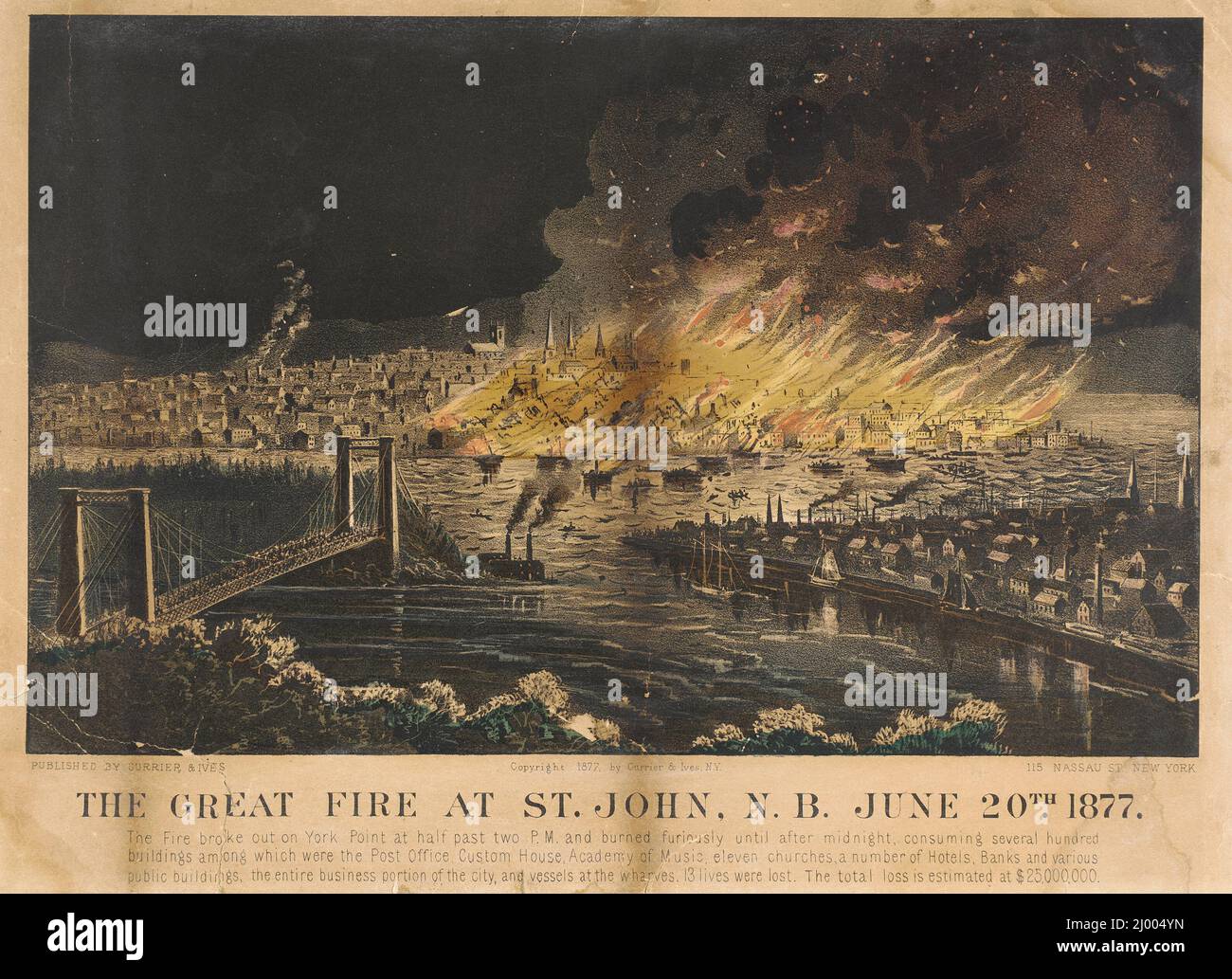 The Great Fire at St. John, N.B. June 20th 1877. Currier & Ives (United ...