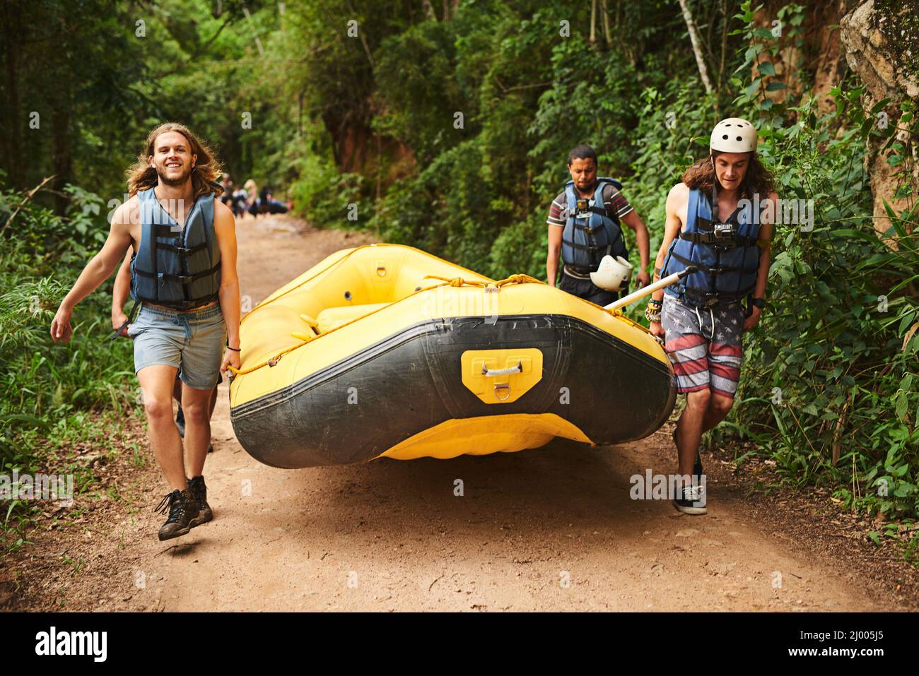 Were heading down to the water. Full length portrait of a handsome ...