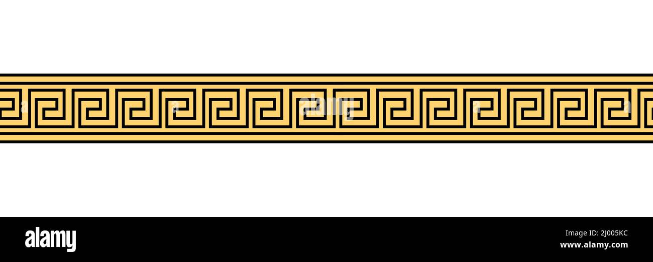Seamless meander patterns. Greek meandros, fret or key. Colored ...
