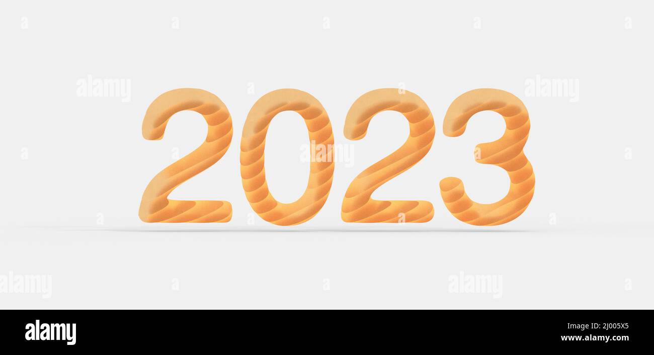 3d rendering of orange "2023" isolated on a white background Stock ...