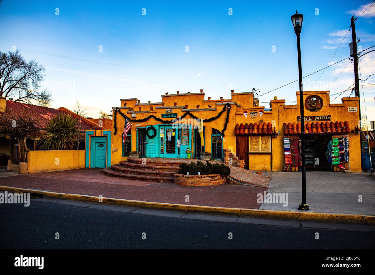Outside of a colorful shop in old town of Albuquerque, New Mexico ...
