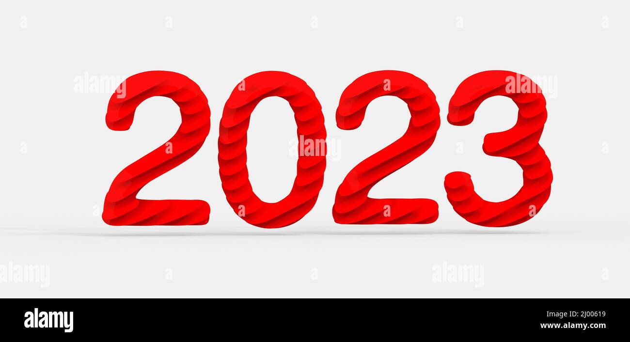 3d rendering of red "2023" isolated on a white background Stock Photo ...