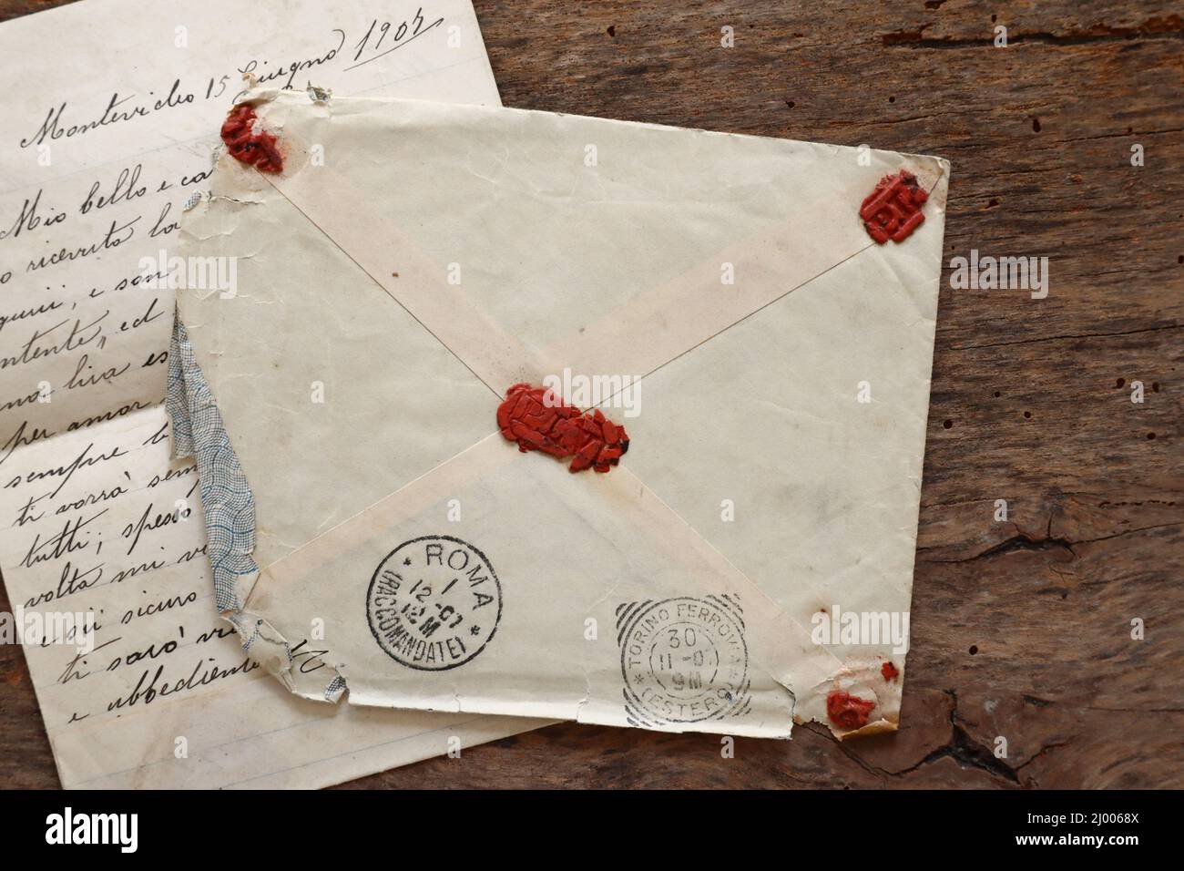Old Envelope and Letter on a original 1800s wooden background Stock ...