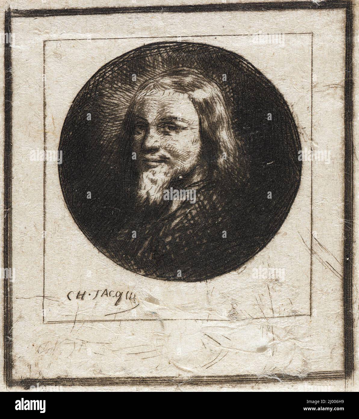 Head of a Man. Charles-Emile Jacque (France, Paris, 1813-1894). France ...