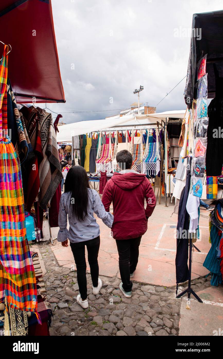 Tourist market in Otavalo, Ecuador Stock Photo - Alamy