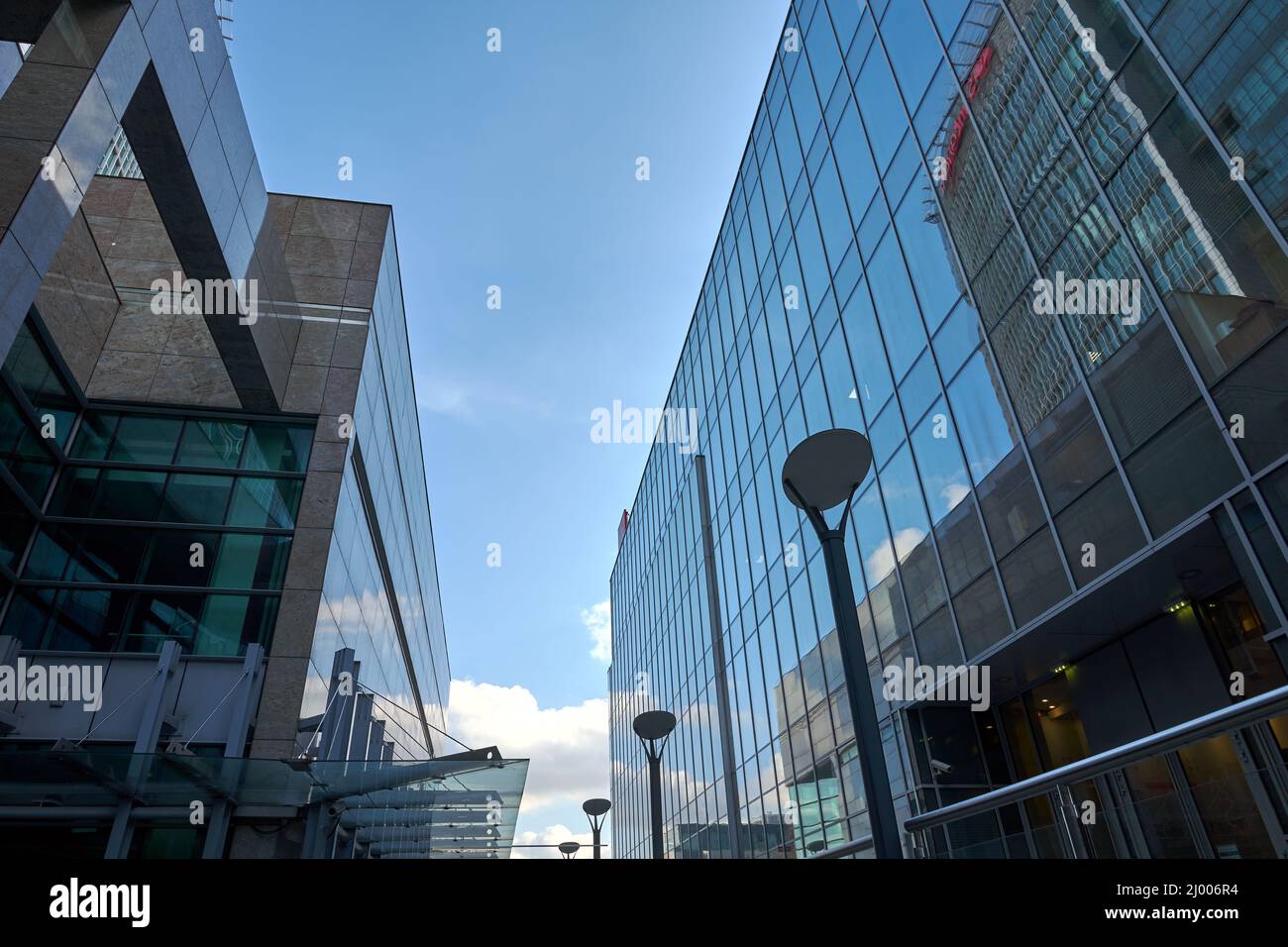 glass facades of modern office buildings in Poznan Stock Photo - Alamy