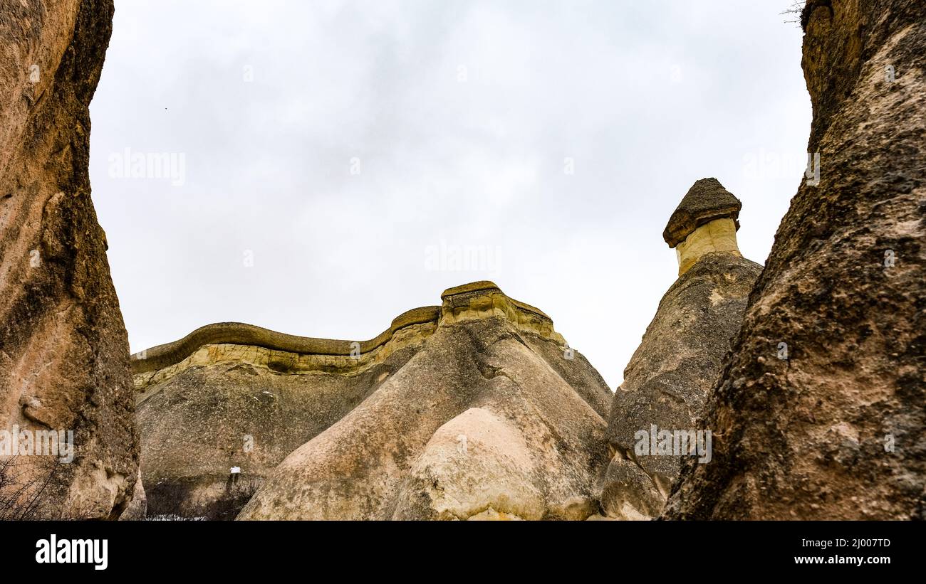 Geological formations and fairy chimney in Cappadocia, Turkey Stock ...