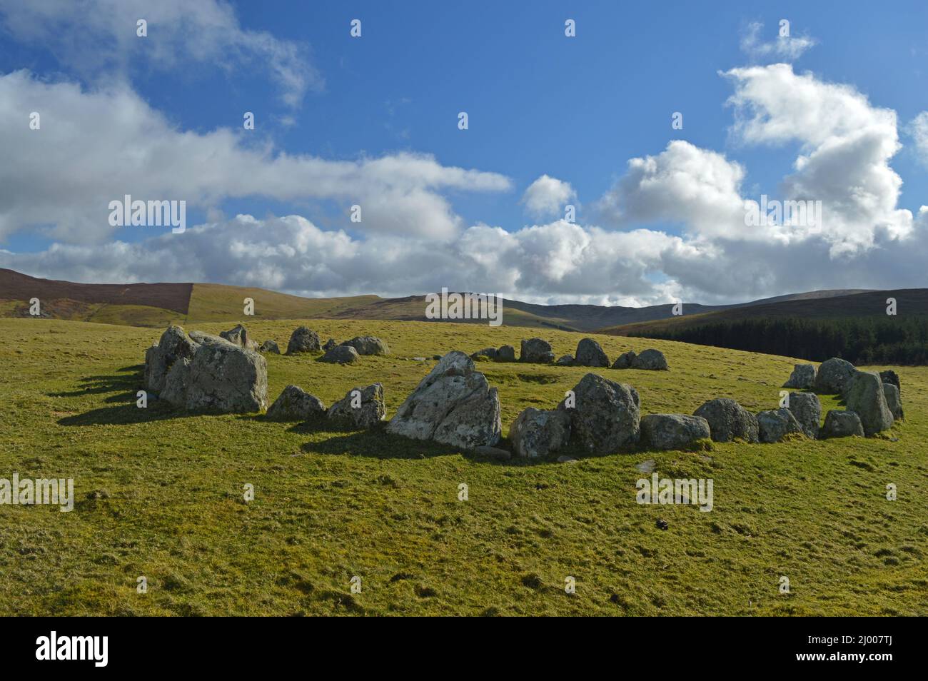 Moel Ty Uchaf Stone Circle, Llandrillo Stock Photo - Alamy