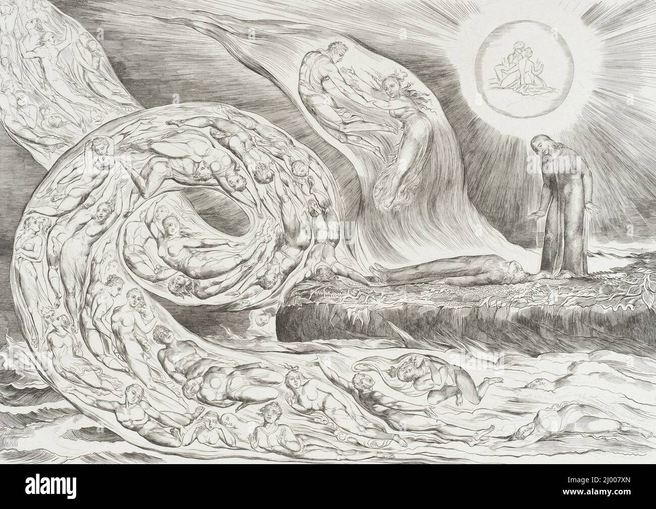 The Circle of the Lustful: Paolo and Francesca. William Blake (England ...