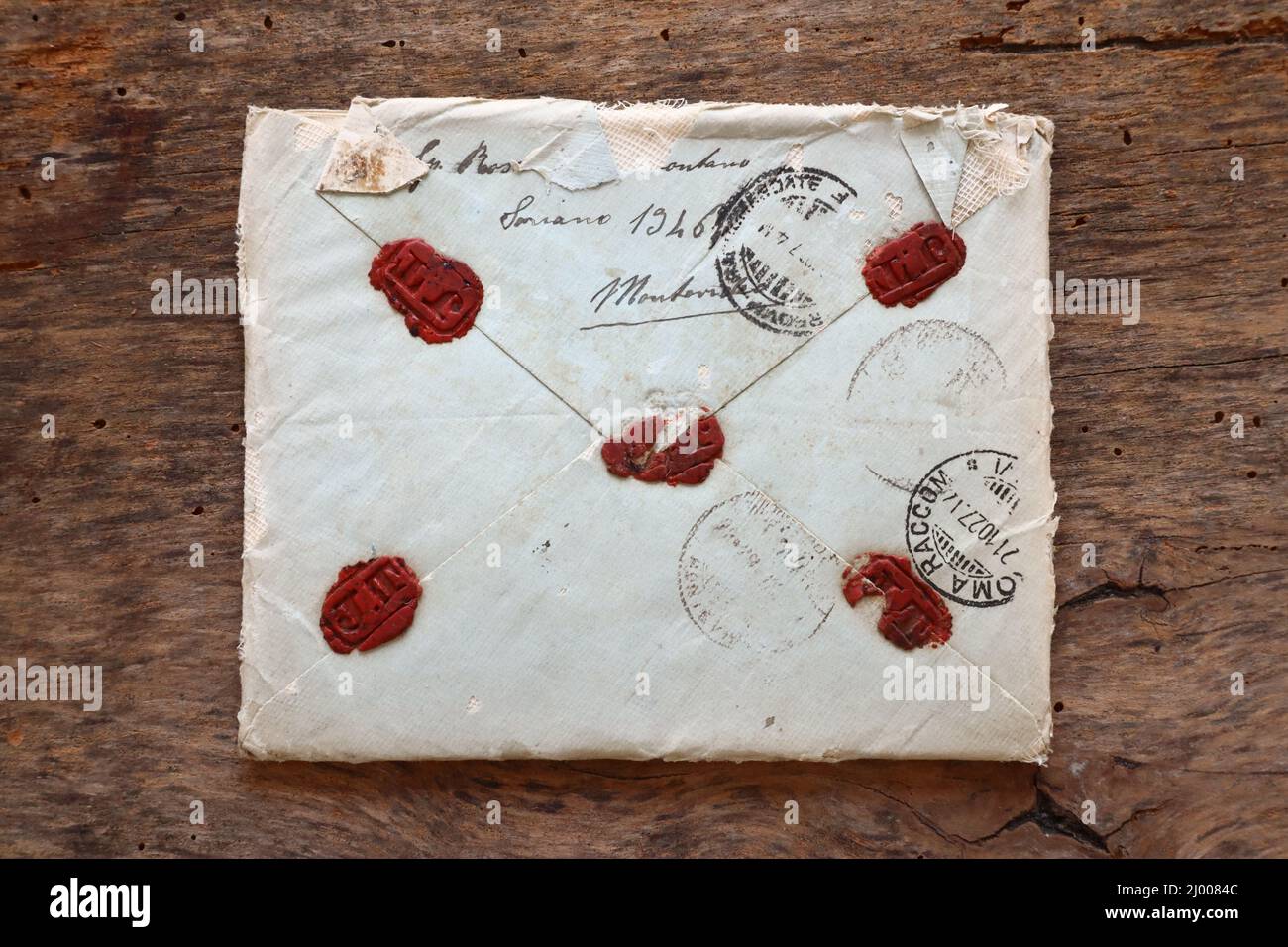 Old Envelope on a original 1800s wooden background Stock Photo - Alamy