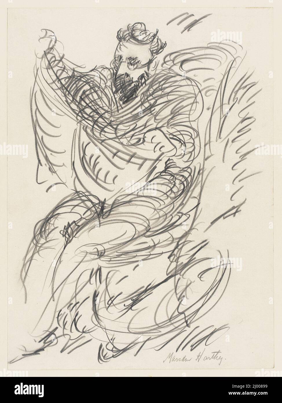 Study of a Seated Man with Beard and Spectacles. Marsden Hartley ...