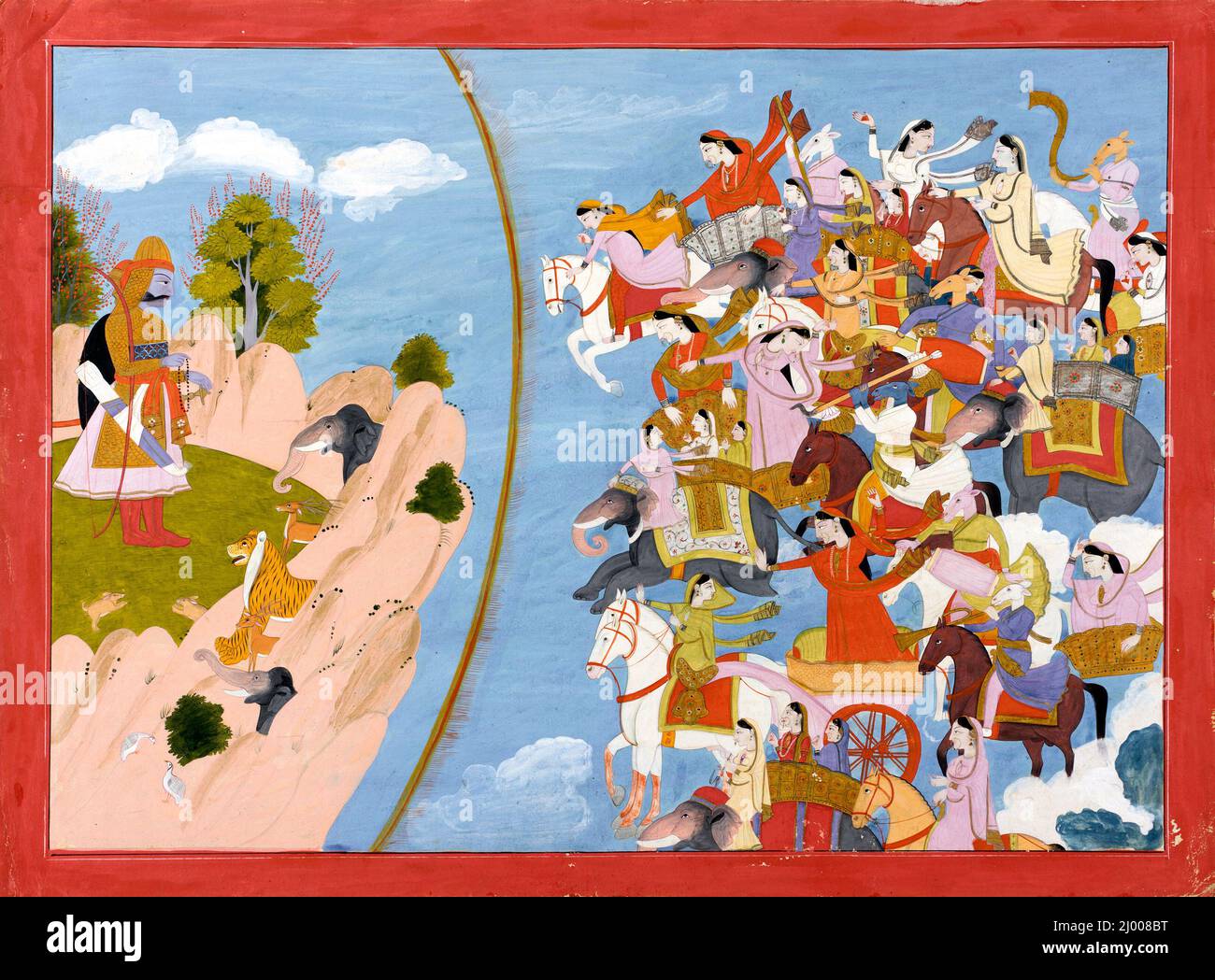 Arjuna and Celestials, Folio from a Kirata-Arjuniya (Arjuna and the ...