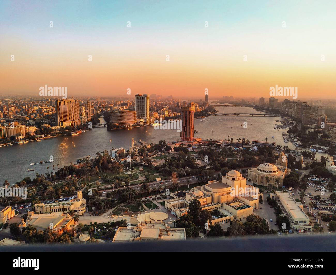 Beautiful view from Cairo Tower onto the Nile River Stock Photo - Alamy