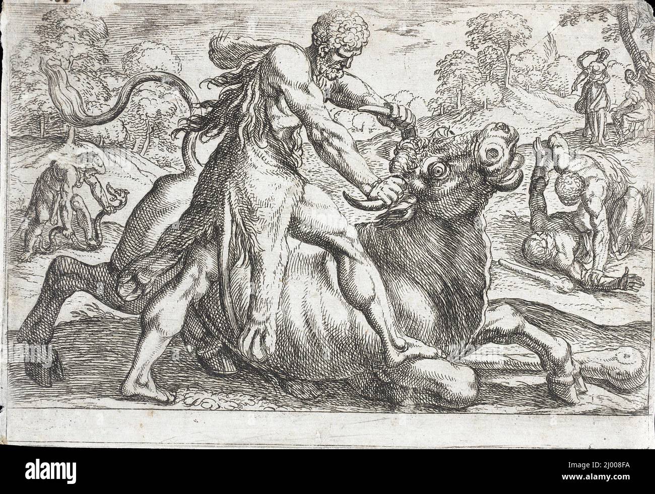 Hercules and the Bull of Poseidon. Nicolo Van Aelst (Flanders, 1527 ...