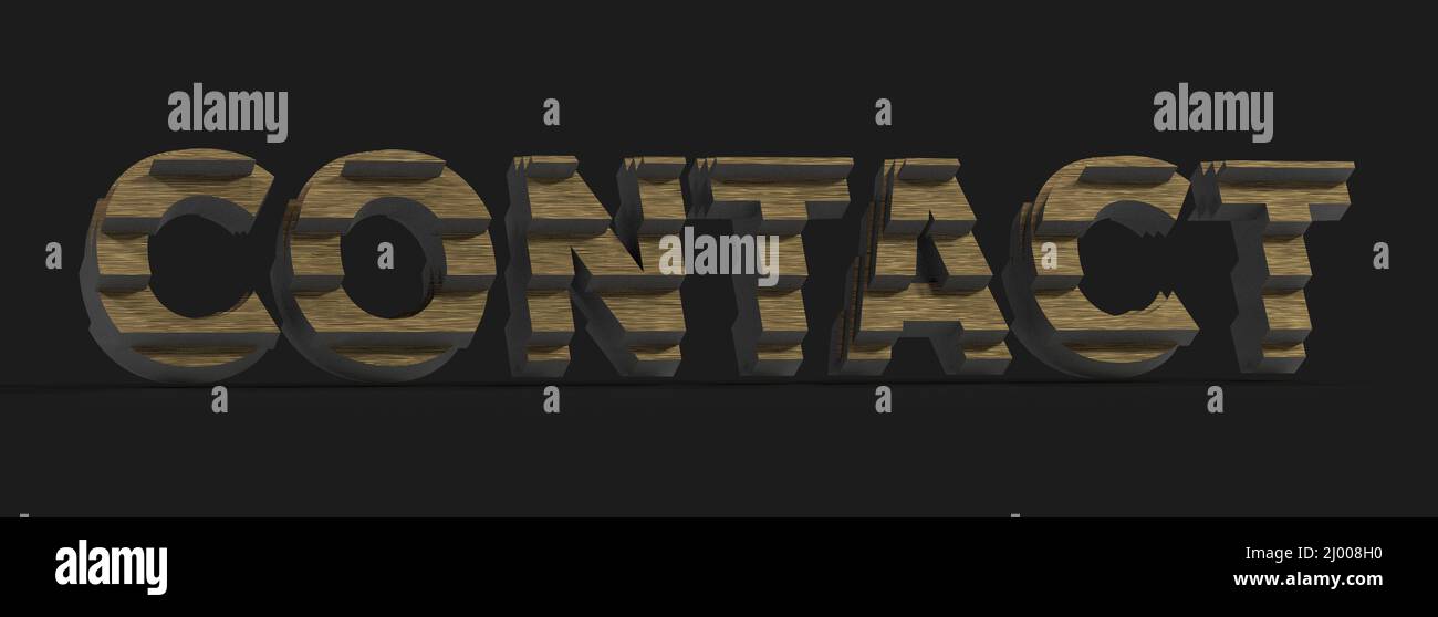 3d rendering design of a contact word Stock Photo - Alamy